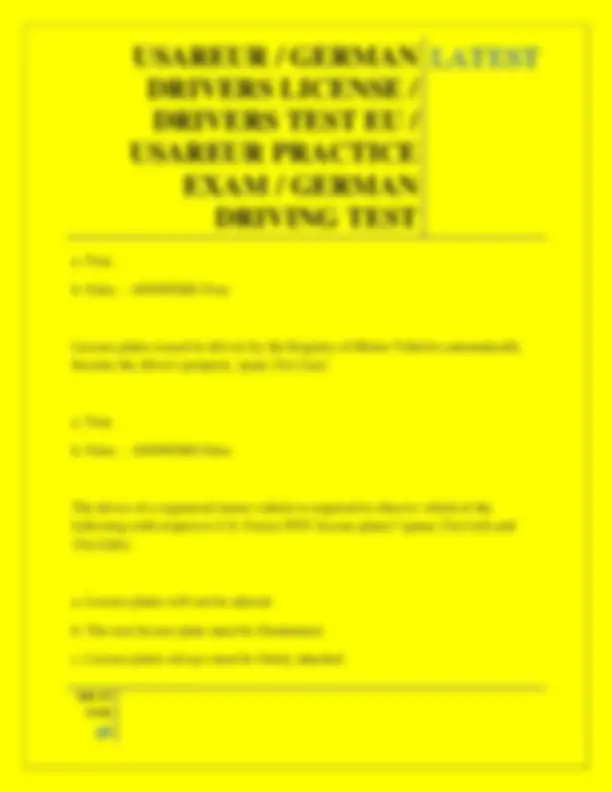 USAREUR / GERMAN DRIVERS LICENSE / DRIVERS TEST EU / USAREUR PRACTICE ...
