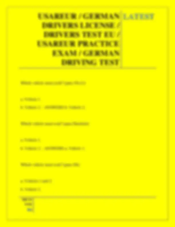 USAREUR / GERMAN DRIVERS LICENSE / DRIVERS TEST EU / USAREUR PRACTICE ...