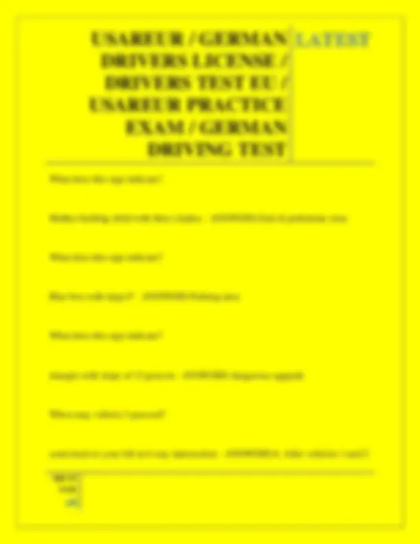 USAREUR / GERMAN DRIVERS LICENSE / DRIVERS TEST EU / USAREUR PRACTICE ...