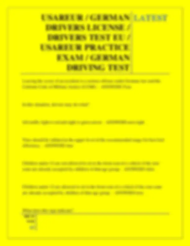 USAREUR / GERMAN DRIVERS LICENSE / DRIVERS TEST EU / USAREUR PRACTICE ...