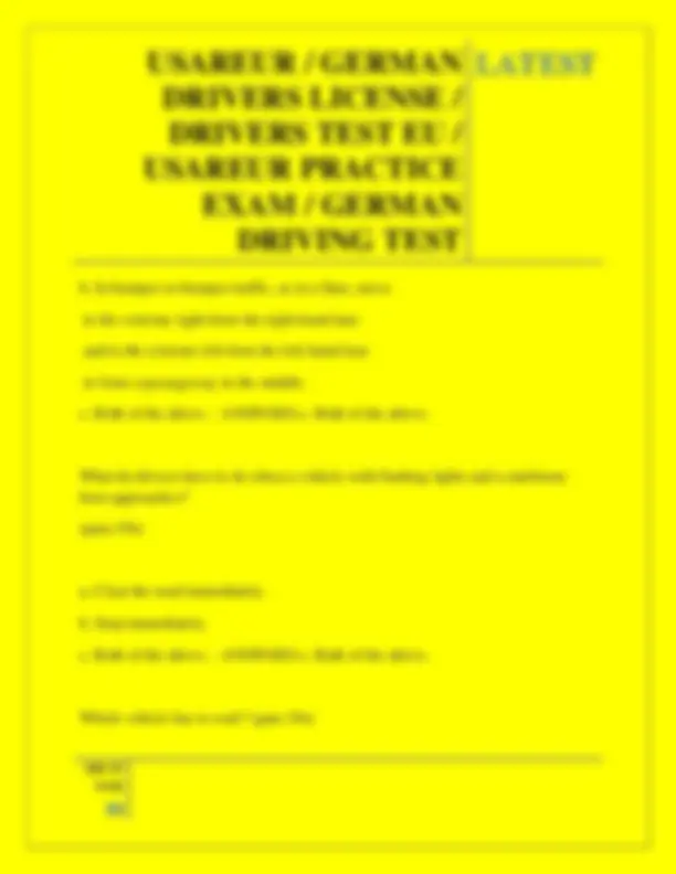 USAREUR / GERMAN DRIVERS LICENSE / DRIVERS TEST EU / USAREUR PRACTICE ...