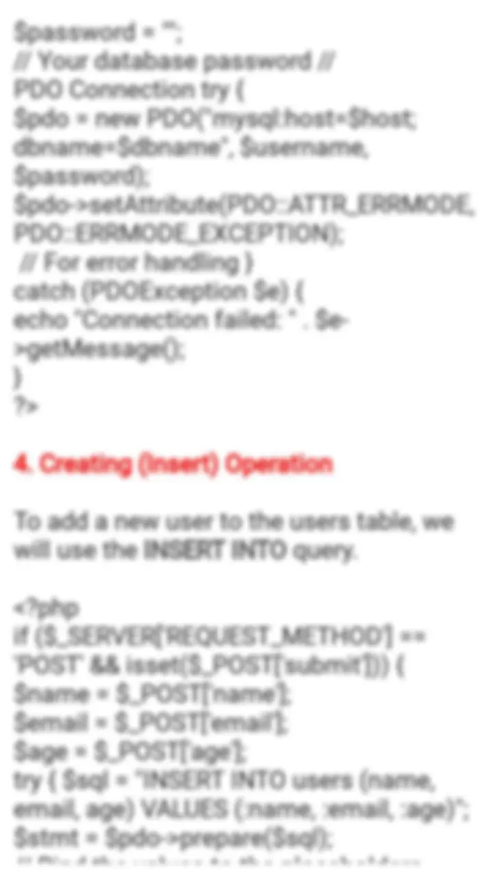 Php crud operations using pdo database connection | Study notes ...