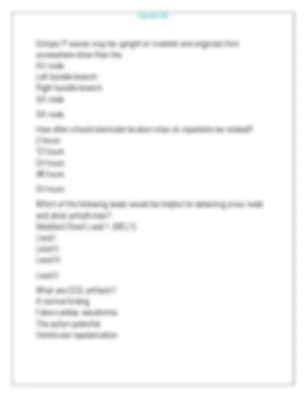 KAISER EKG EXAM WITH CORRECT AND VERIFIED ANSWERS | Exams Nursing | Docsity