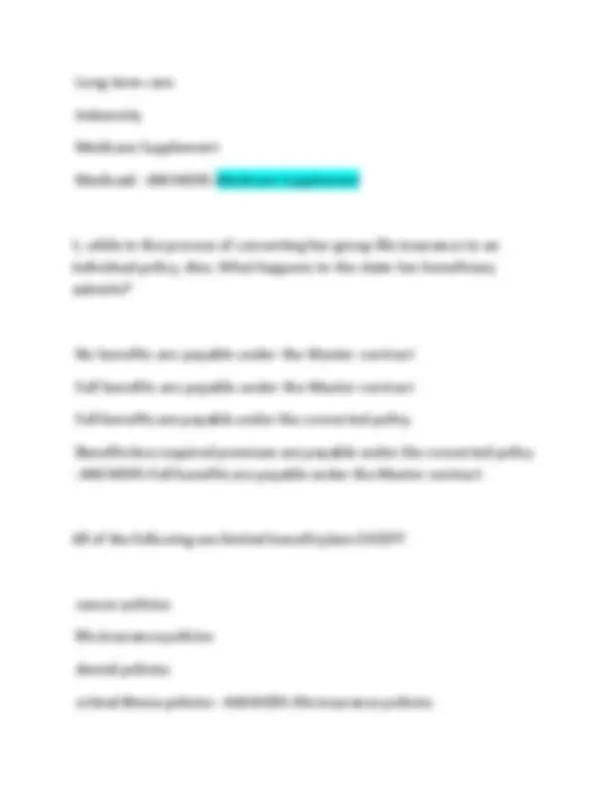 TEXAS STATE EXAM SIMULATOR-LIFE HEALTH INSURANCE(ACTUAL EXAM) WITH ...