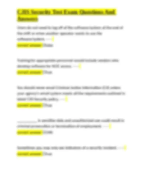 CJIS Security Test Exam Questions And Answers | Exams Computer Security ...