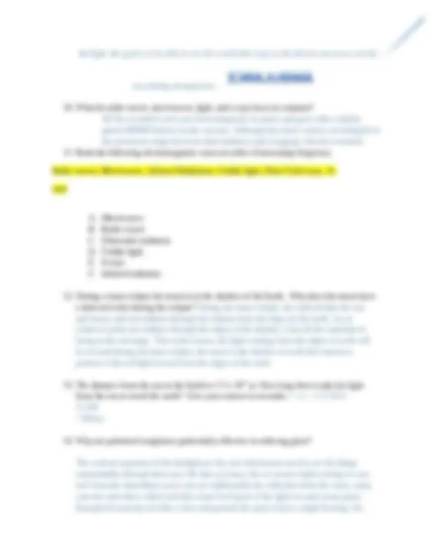 PHY-102 Wave-Sound and Light Exercises Questions and Answers Rated A+ ...