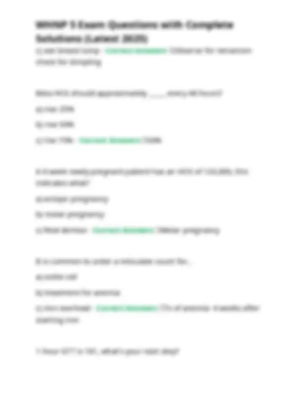 WHNP 5 Exam Questions with Complete Solutions (Latest 2025) | Exams ...