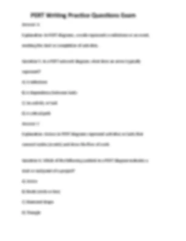 PERT Writing Practice Questions Exam | Exams Technology | Docsity