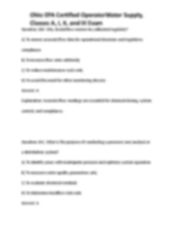 Ohio EPA Certified OperatorWater Supply, Classes A, I, II, and III Exam ...