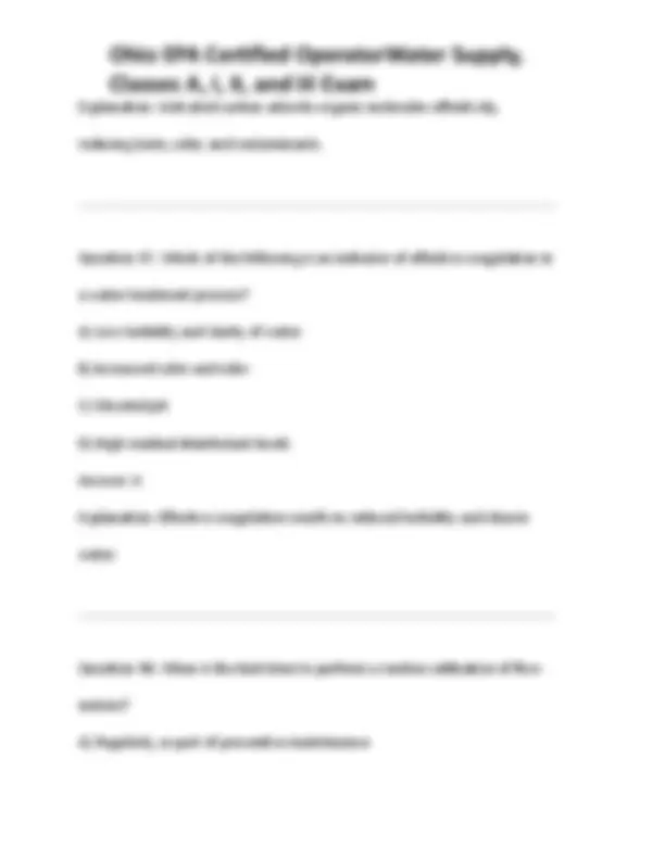Ohio EPA Certified OperatorWater Supply, Classes A, I, II, and III Exam ...