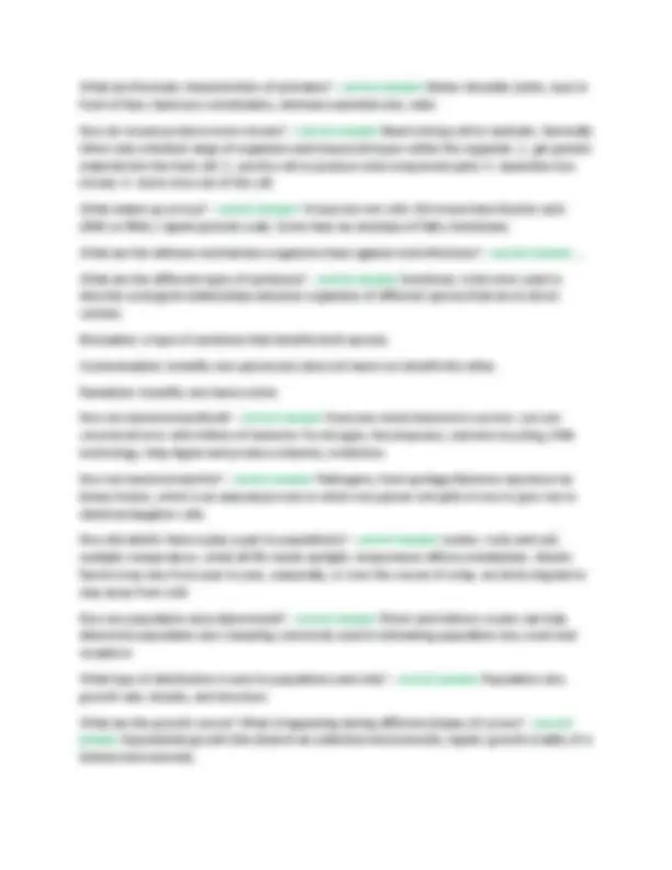 Biology 1010 Final Exam (Comprehensive) – Complete Review with Practice ...