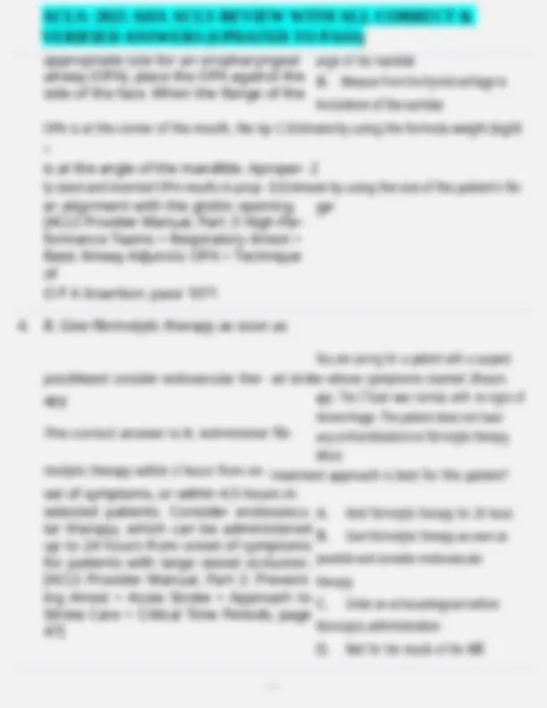 ACLS: 2025 AHA ACLS REVIEW WITH ALL CORRECT & VERIFIED ANSWERS (UPDATED ...