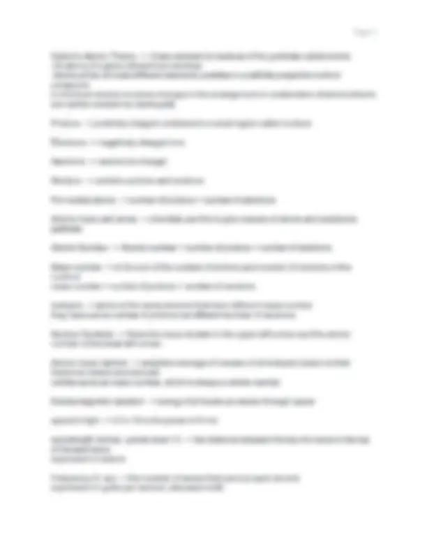 CHM1025 Final Exam Review terms. | Exams Chemistry | Docsity