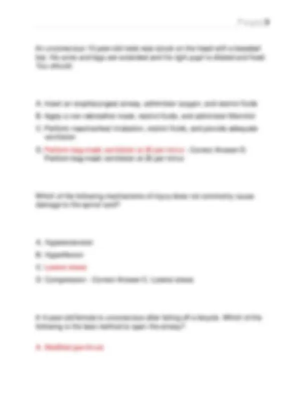 ITLS Advanced Post Test 9th Ed. Remembered Questions And Correct ...