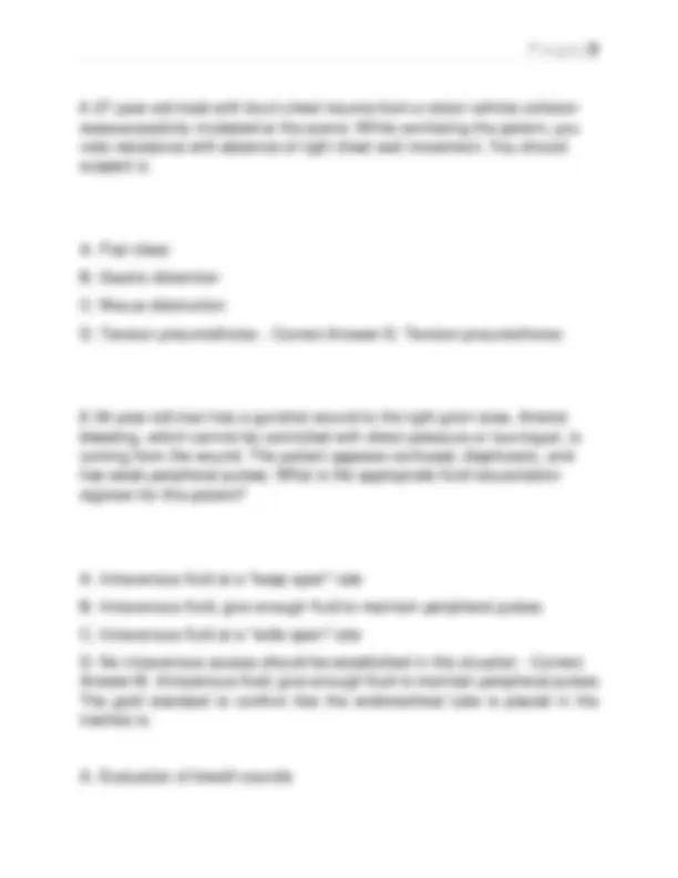 ITLS Advanced Post Test 9th Ed. Remembered Questions And Correct ...