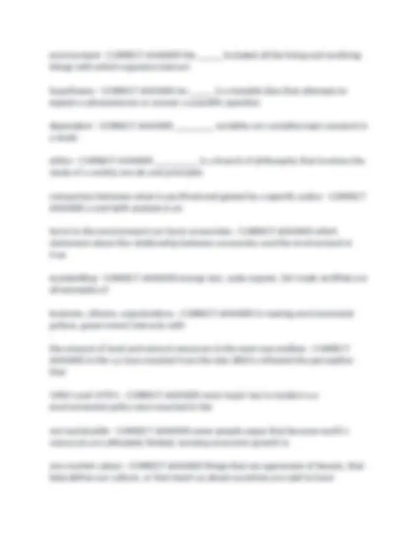 Environmental Science Exam Review 176 Questions with Verified Answers ...