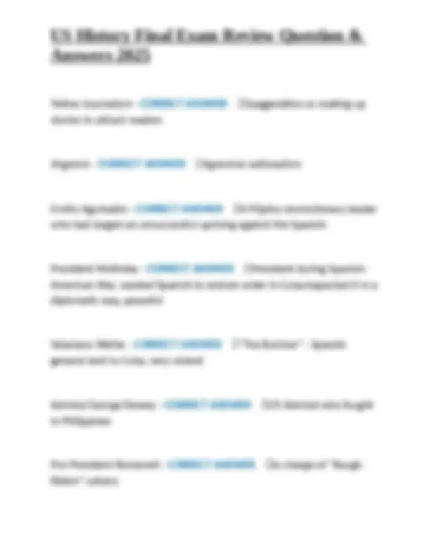 US History Final Exam Review Question & Answers 2025 | Exams Nursing ...