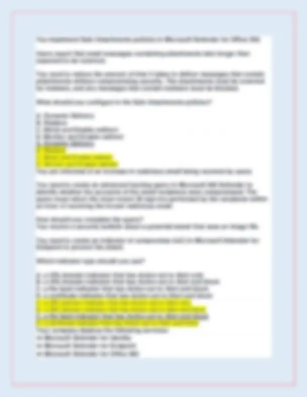 Microsoft SC-200 Exam Actual Questions EXAM QUESTIONS WITH COMPLETE ...