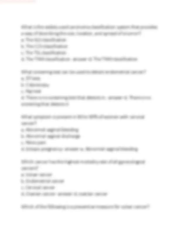 SCHUILING Chapter 29- Gynecologic Cancers questions.pdf | Exams Nursing ...