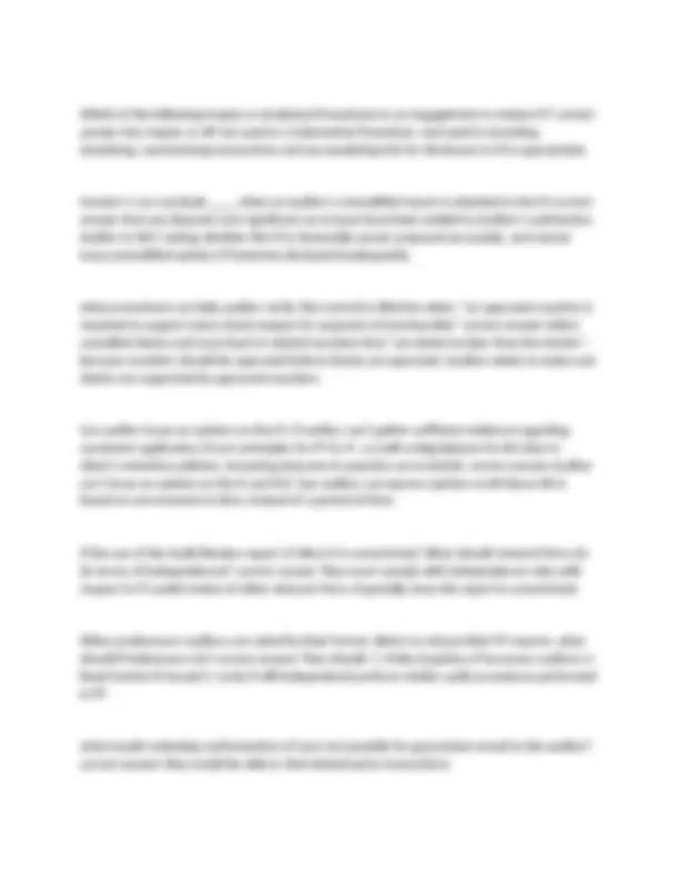 Audit-CPA examination sample questions | Exams Business Ethics | Docsity