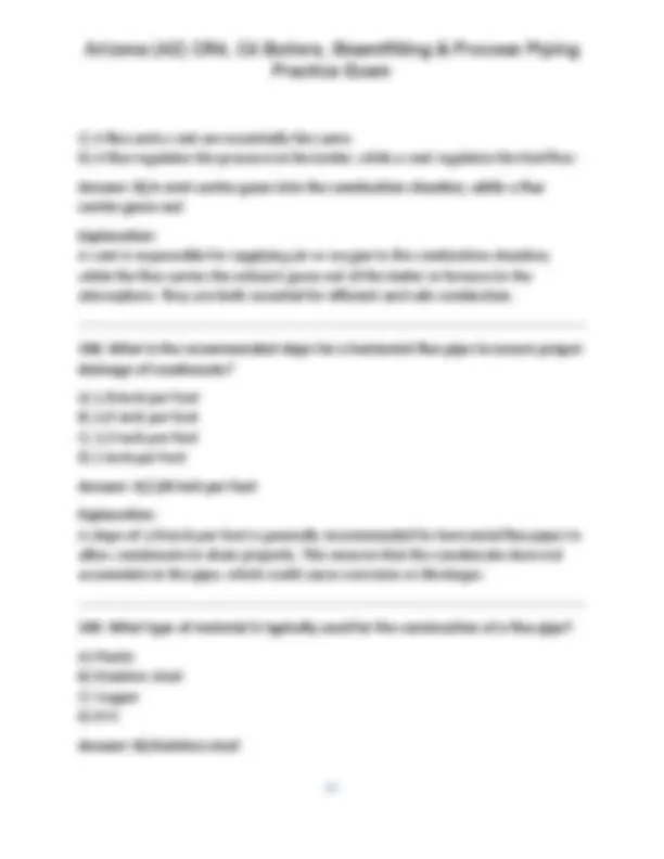 Arizona Boiler and Steamfitting Practice Exam | Exams Technology | Docsity