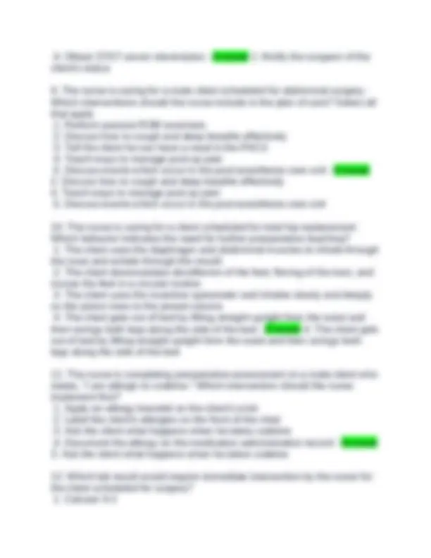 MED SURG QUIZ 1 PRACTICE QUESTIONS WITH 100% ANSWERS 2025 LATEST ...