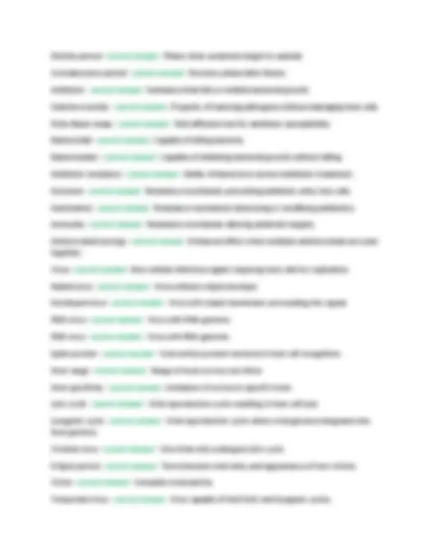 Comprehensive Microbiology Glossary – Final Exam Study Guide of Key ...