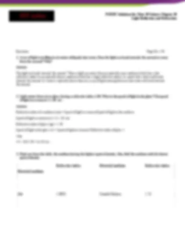 light- refraction, reflection questions | Exercises Physics | Docsity