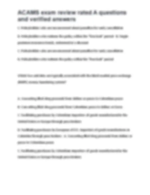 Anti-Money Laundering (AML) Exam Review: Multiple Choice Questions and ...