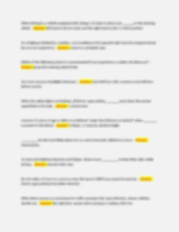 Ga DMV Permit Practice Test / Verified Questions with Correct Answers ...