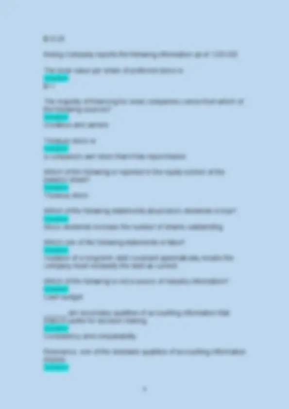 Financial Statement Analysis Midterm– Expert Strategies| Accurate Verified Questions & Ans ...