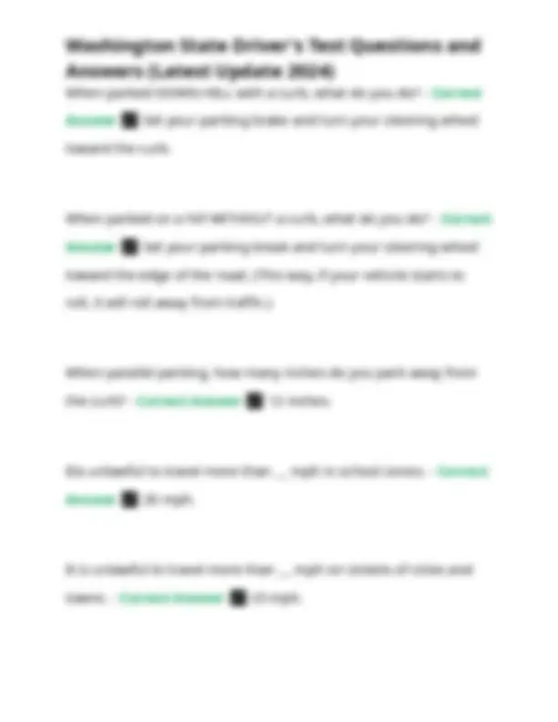 Washington State Driver's Test: Questions and Answers 2024 | Exams ...