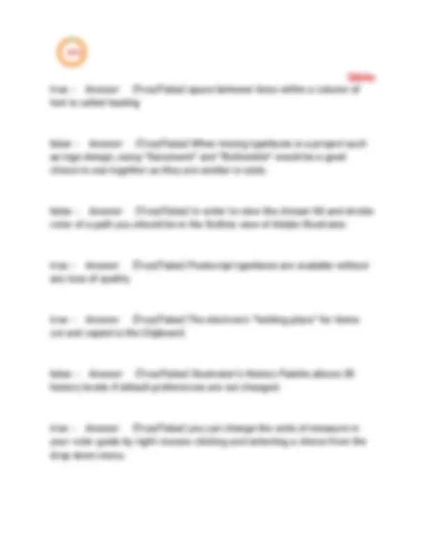 Adobe Illustrator Quiz Questions and Answers: Tools, Typography, and File Management | Exams ...