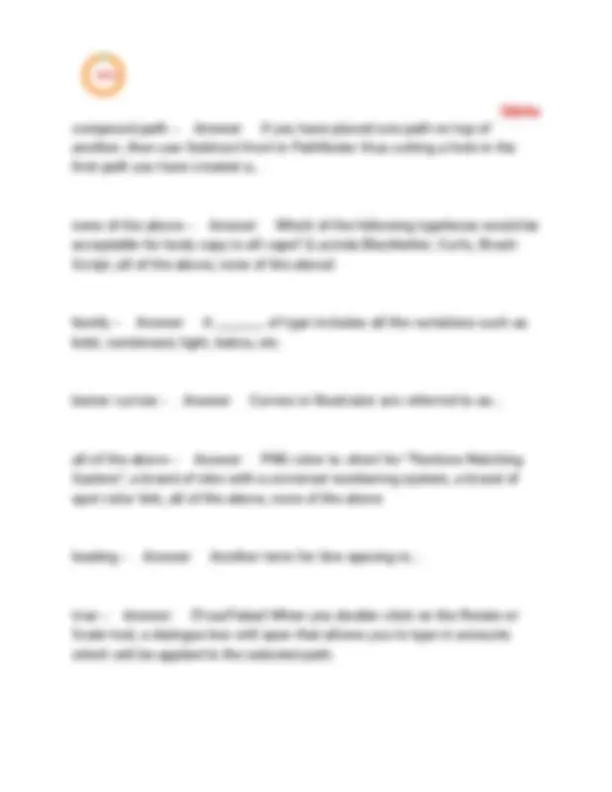 Adobe Illustrator Quiz Questions and Answers: Tools, Typography, and File Management | Exams ...