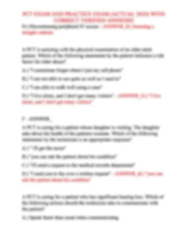 Pct exam and practice exam | Exams Banking Law and Practice | Docsity