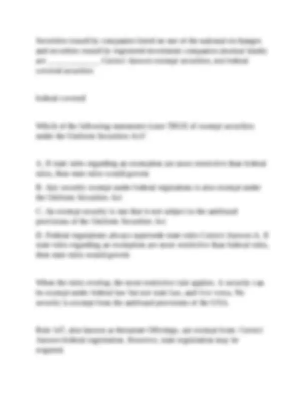 Series 63 Exam Practice Questions and Answers: Securities Regulations ...