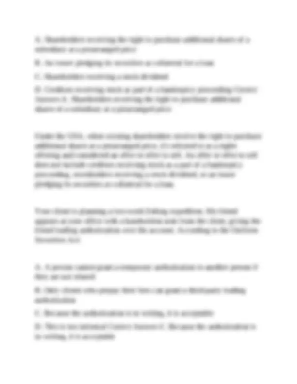 Series 63 Exam Practice Questions and Answers: Securities Regulations ...