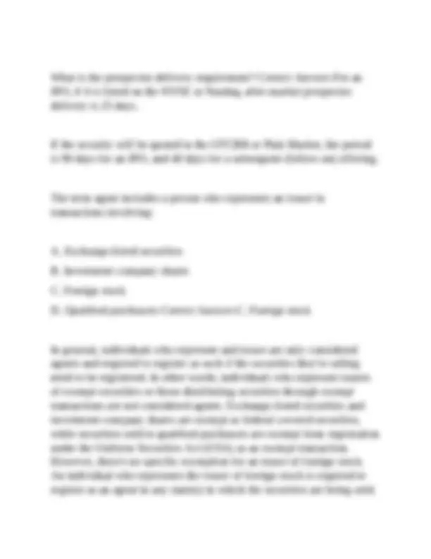 Series 63 Exam Practice Questions and Answers: Securities Regulations ...