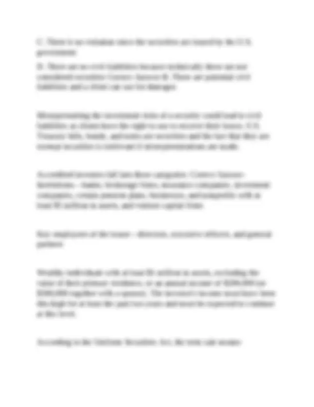 Series 63 Exam Practice Questions and Answers: Securities Regulations ...