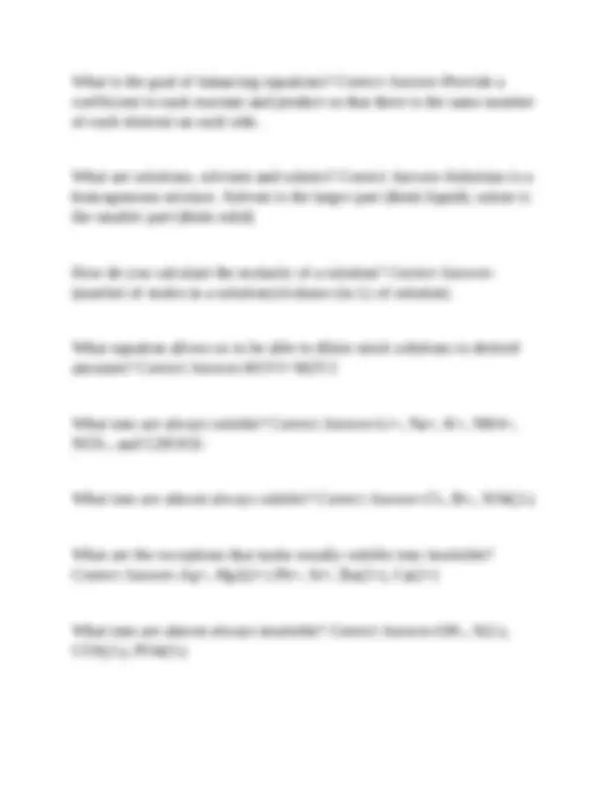 Chem 105 Final Exam Study Guide: Questions and Answers | Exams Nursing ...