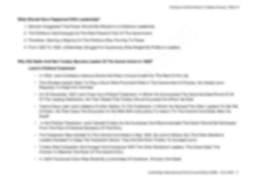 Cie a level history p4 9489 stalin s russia revision notes | Exams ...