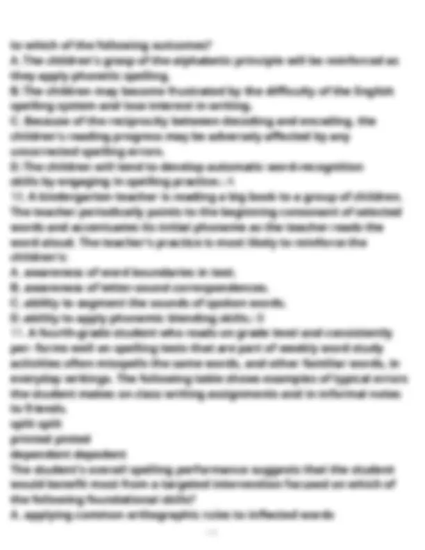 Foundations of Reading 190 - AL Practice Test well detailed answers ...