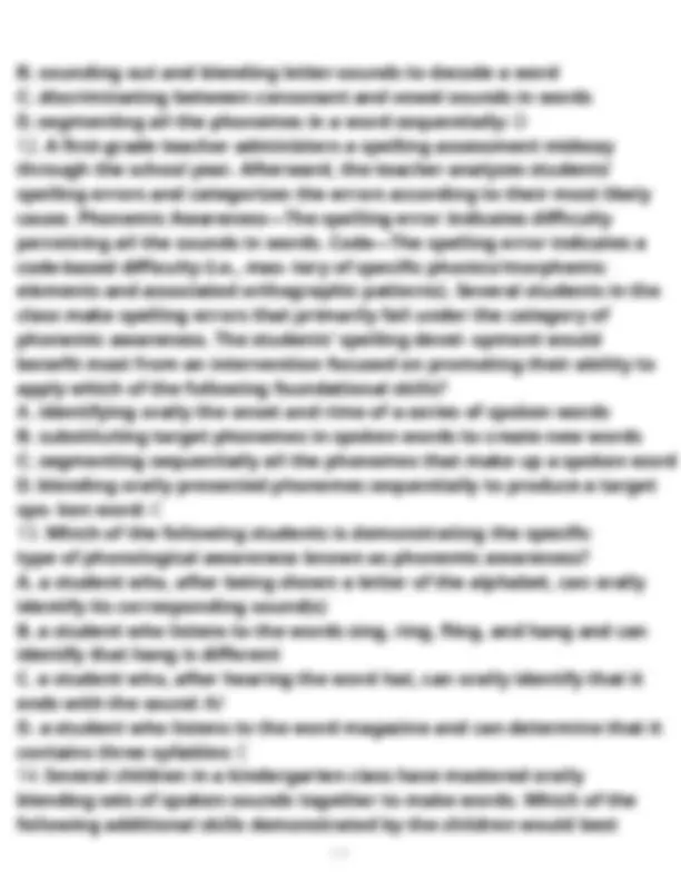 Foundations of Reading 190 - AL Practice Test well detailed answers ...