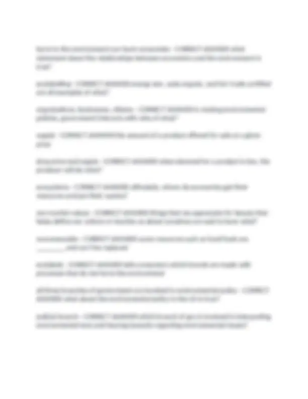 Environmental Science 1st Quarter Exam Review 79 Questions with ...