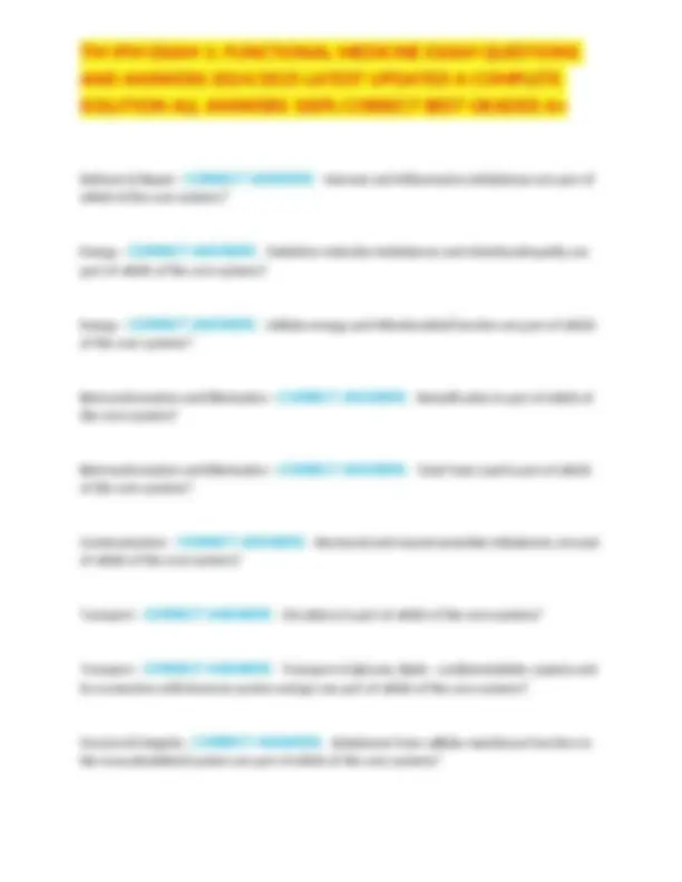 TM IFM EXAM 1: FUNCTIONAL MEDICINE EXAM QUESTIONS AND ANSWERS 2024/2025 ...