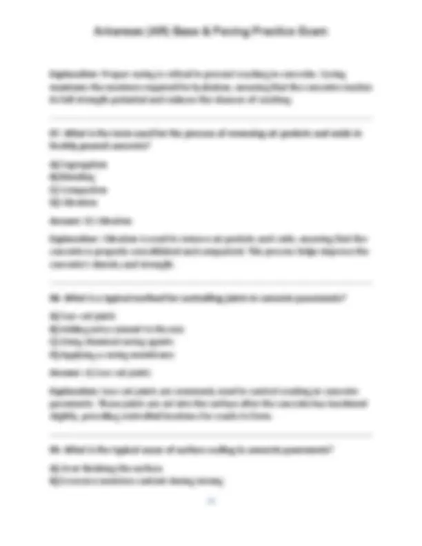 Arkansas (AR) Base & Paving Practice Exam (Questions & Answers) | Exams ...