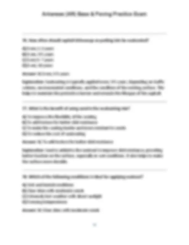 Arkansas (AR) Base & Paving Practice Exam (Questions & Answers) | Exams ...