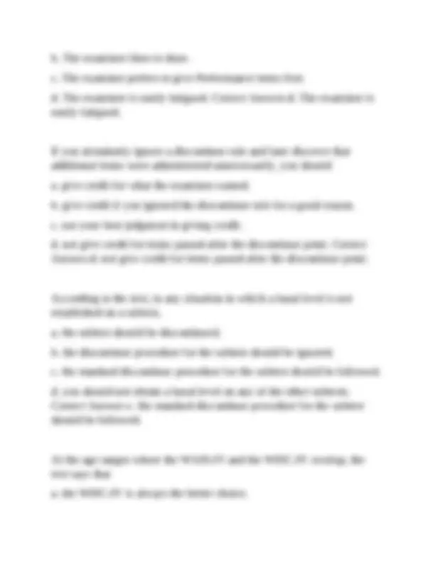 WAIS-IV Questions with Correct Answers | Exams Advanced Education | Docsity