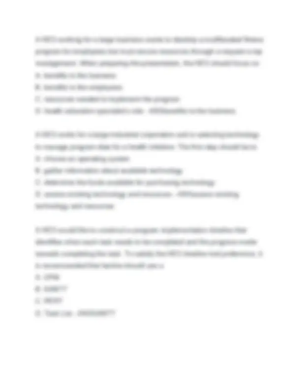 CHES Exam Practice Questions with Correct Verified Answers 2025-2026 ...