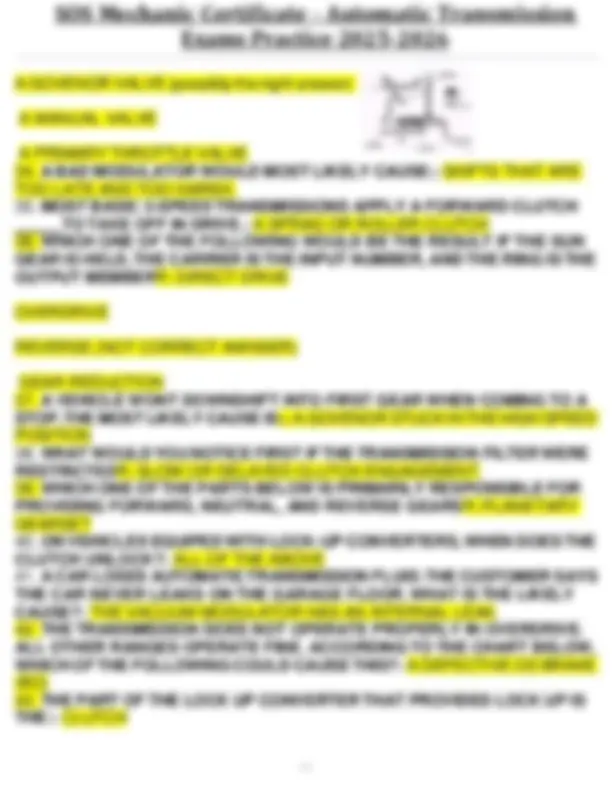 SOS Mechanic Certificate - Automatic Transmission Exams Practice 2025 ...